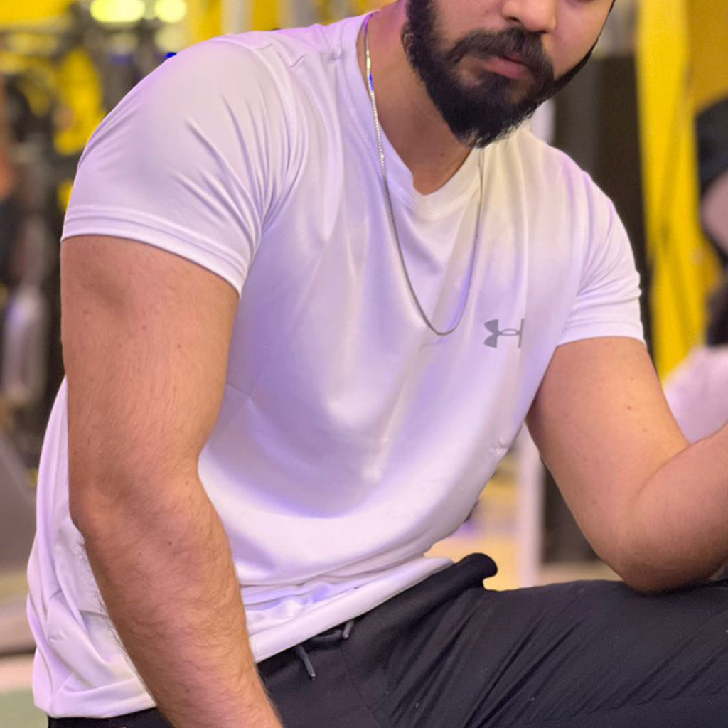 Dry Fit Tee With Reflector Logo - White – Outfit90s